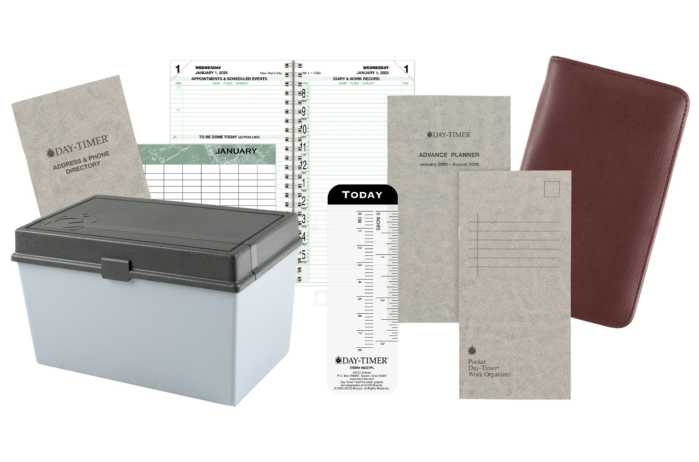 Day-Timer® 2025 Two Page Per Day Original Armorhide Leather Planning ... Day-Timer® 2025 Two Page Per Day Original Armorhide Leather Planning ...